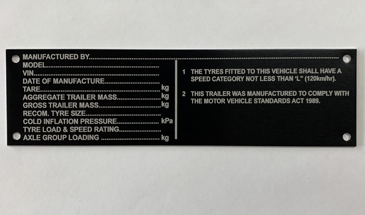 Australian VIN Plates for Trailers - Box Trailer - Compliance Plates ...