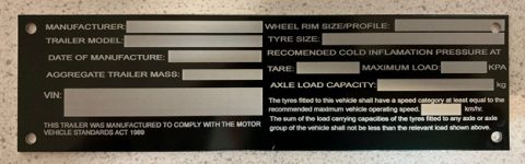 Australian VIN Plates for Trailers - Box Trailer - Compliance Plates ...